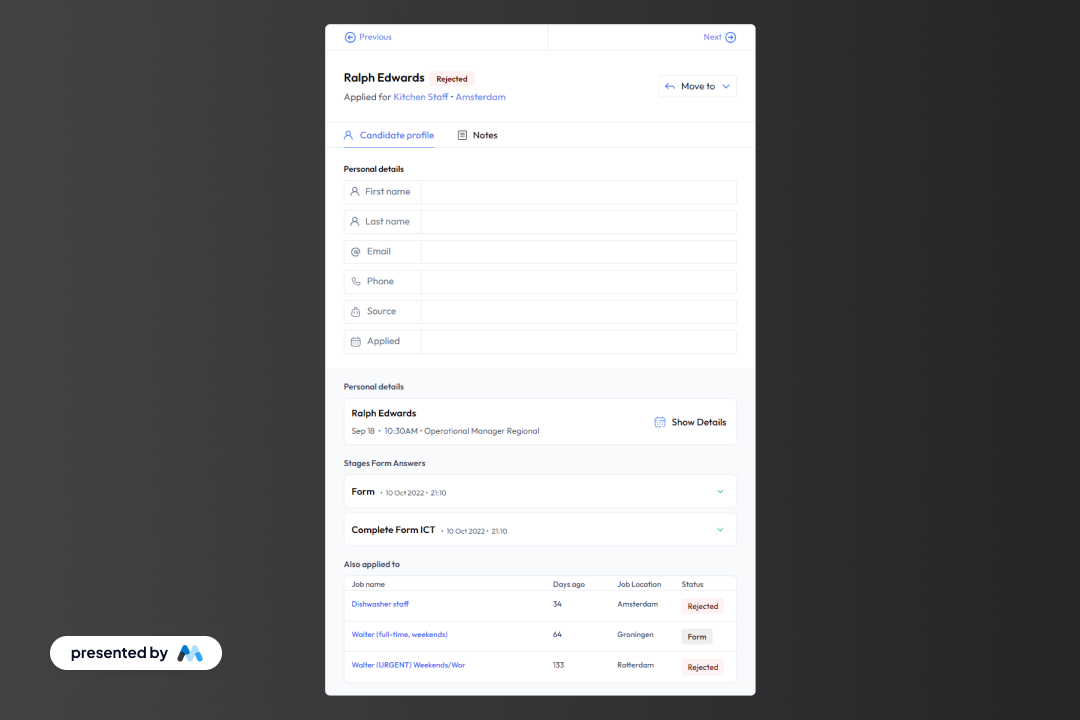 Candidate's Profile & Result | Free Webflow Component